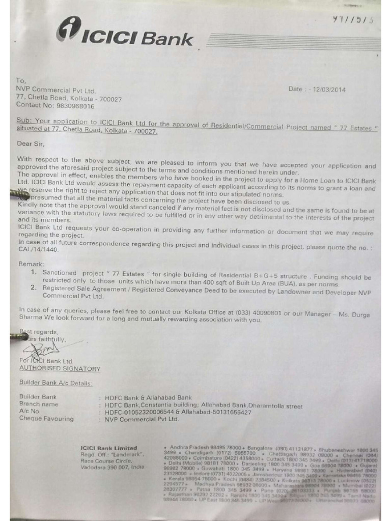 ICICI Approval Letter | PDF
