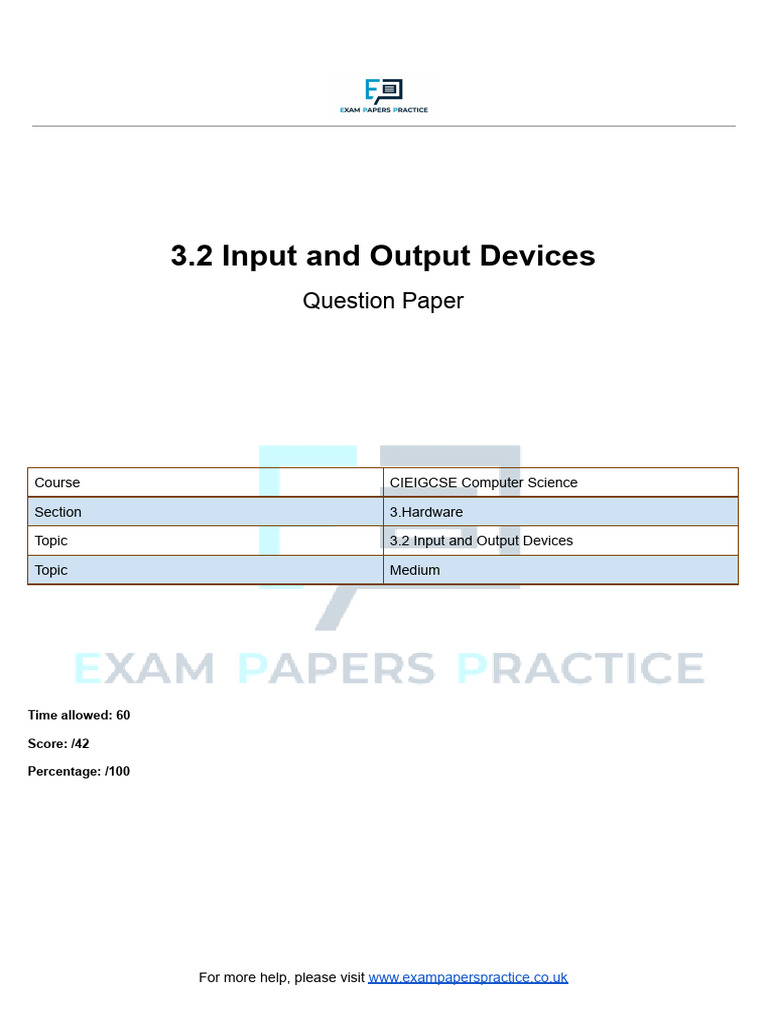 3.2 Input and Output Devices | PDF | Sensor | Input/Output