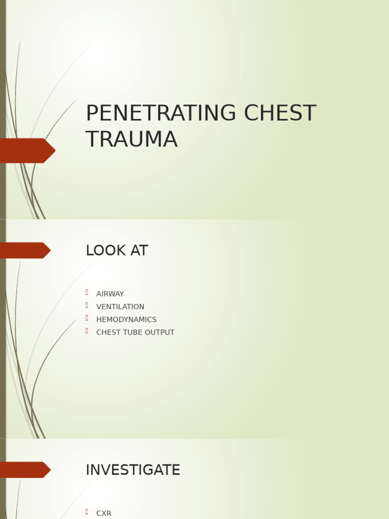 Penetrating Chest Trauma | PDF