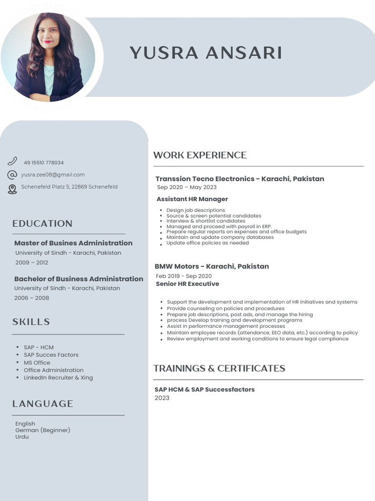 Fresh Resume of Yusra Ansari | PDF