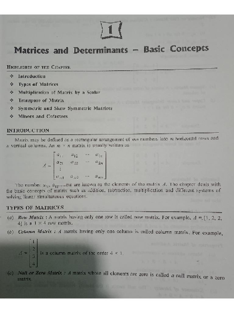 Matrices (Business Mathematics) | PDF
