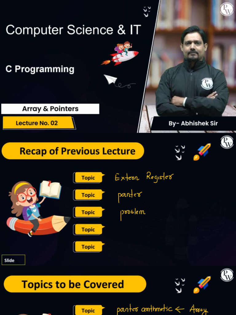 Array and Pointer 02 - Class Notes | PDF