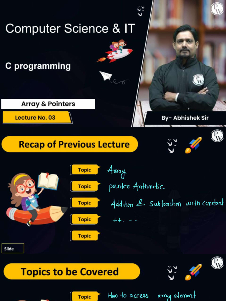 Array and Pointer 03 - Class Notes | PDF