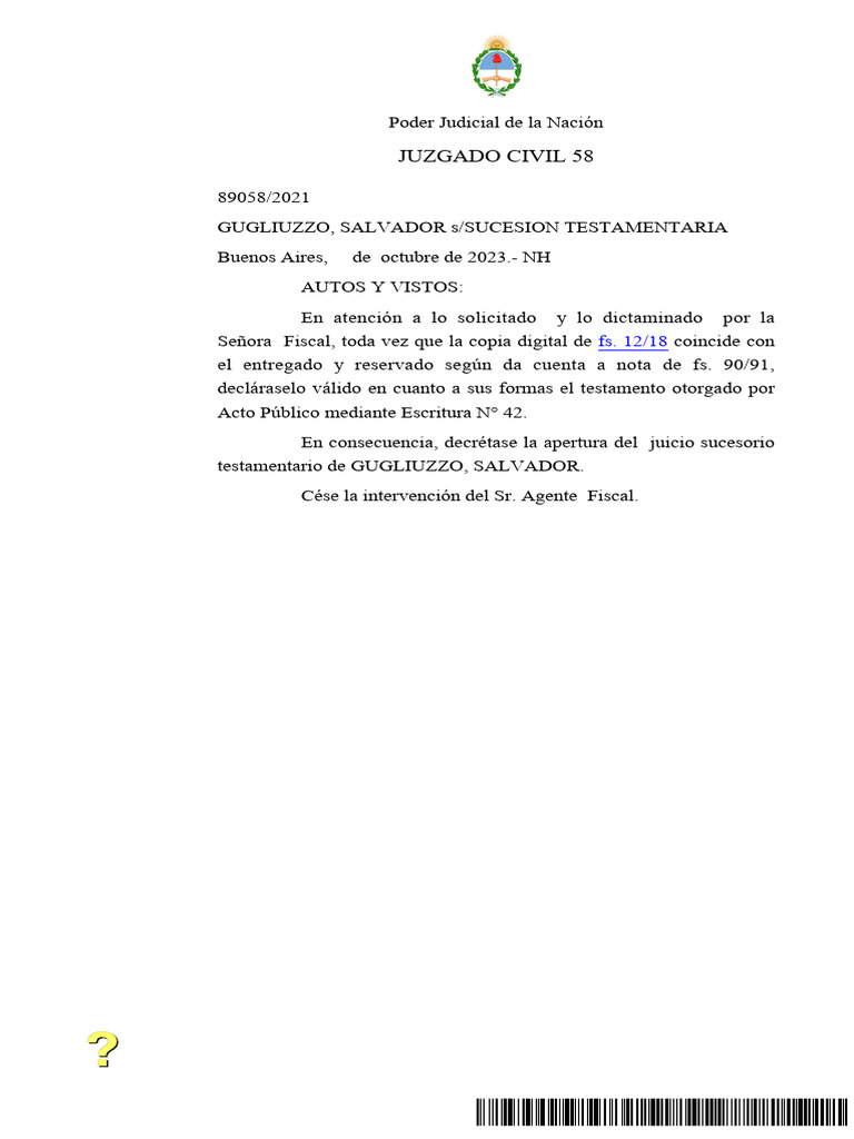 Juzgado Civil 58: Signature Not Verified | PDF