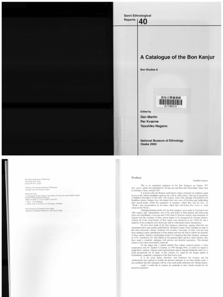 A Catalogue of The Bon Kanjur | PDF