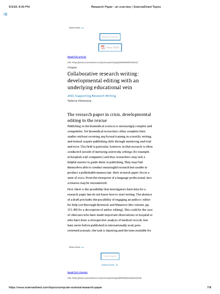 Research Paper - An Overview - ScienceDirect Topics4 | PDF | Academic ...