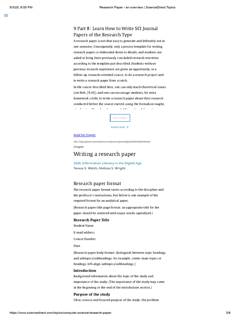 Research Paper - An Overview - ScienceDirect Topics1 | PDF | Academic ...