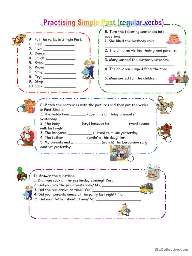 Worksheet Past Simple Tense (Regular Verbs) - FK501 - October 5th, 2024 ...