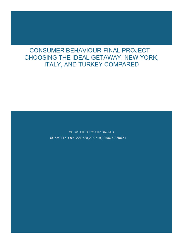Consumer Behavior Final Project CB | PDF | Istanbul | Rome