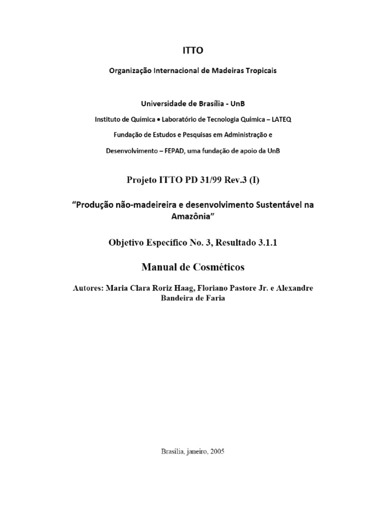 ITTO. Manual de Cosméticos - PDF Download Grátis | PDF