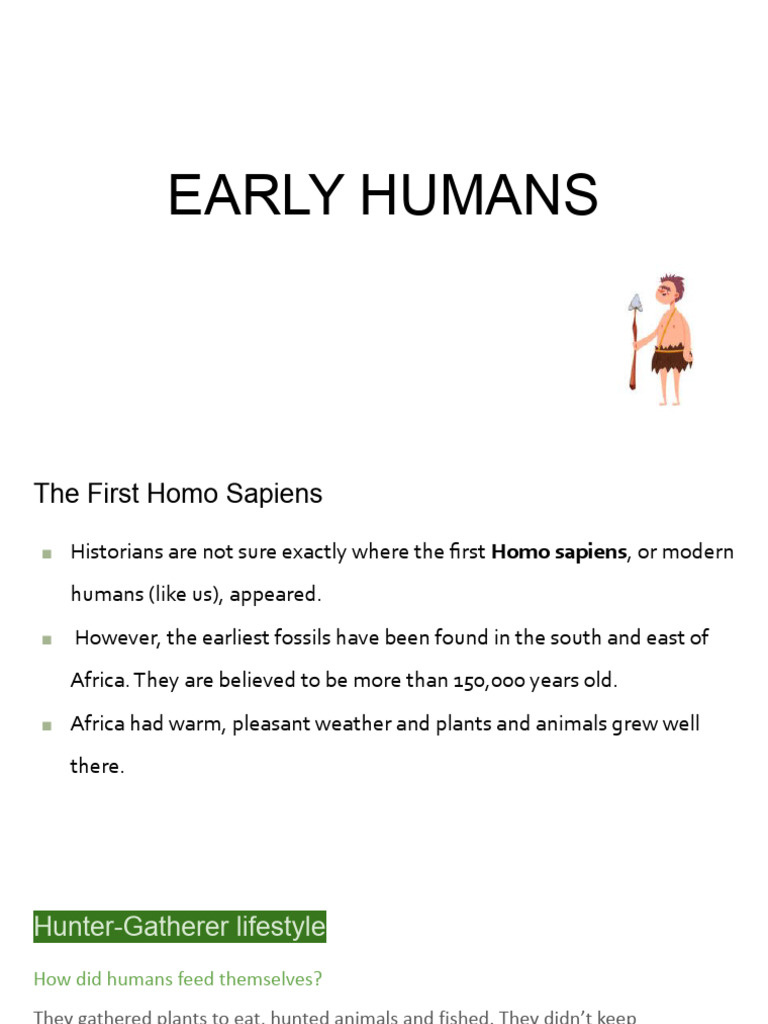 Y7 Early Humans 1 - Paleolithic | PDF | Hunter Gatherer | Human