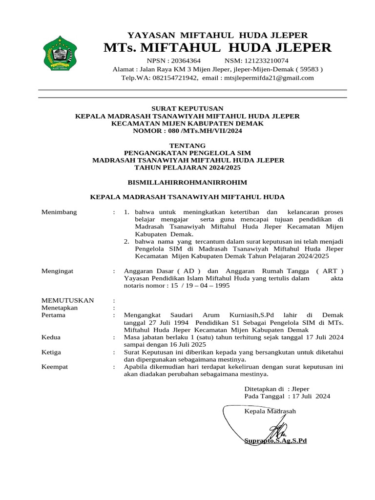 Surat Tugas Sim | PDF