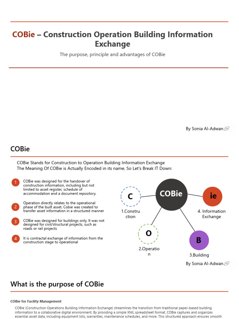 COBie, Workflow, Principle, Purpose and Advantages. | PDF | Building Information Modeling ...