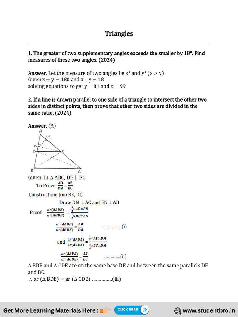 67daa614e45c9 - 3. Triangles PDF | PDF | Triangle | Geometric Shapes