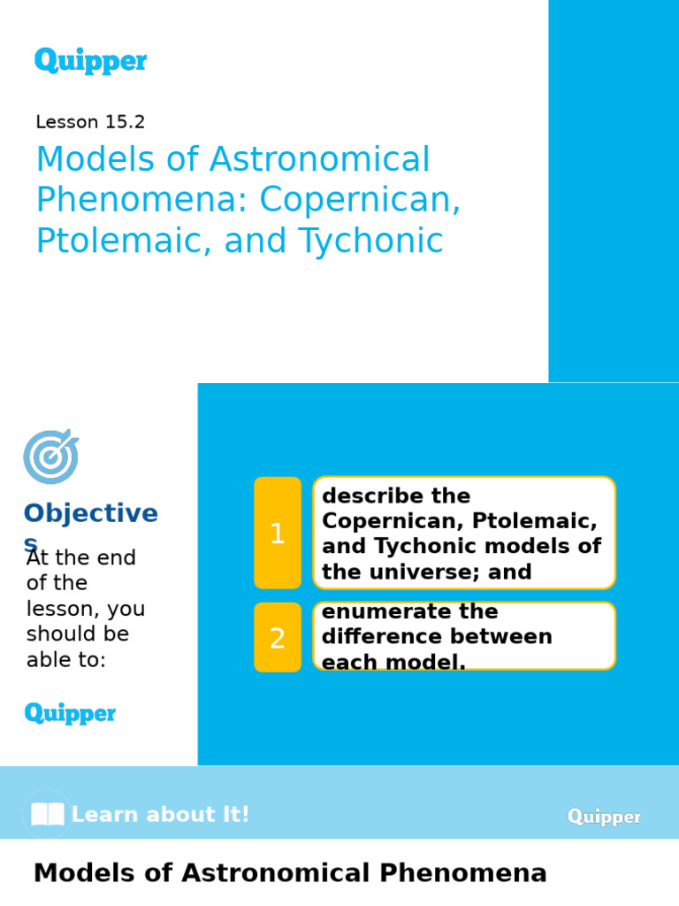Physical Science SHS 15.2 Models of Astronomical Phenomena Copernican ...