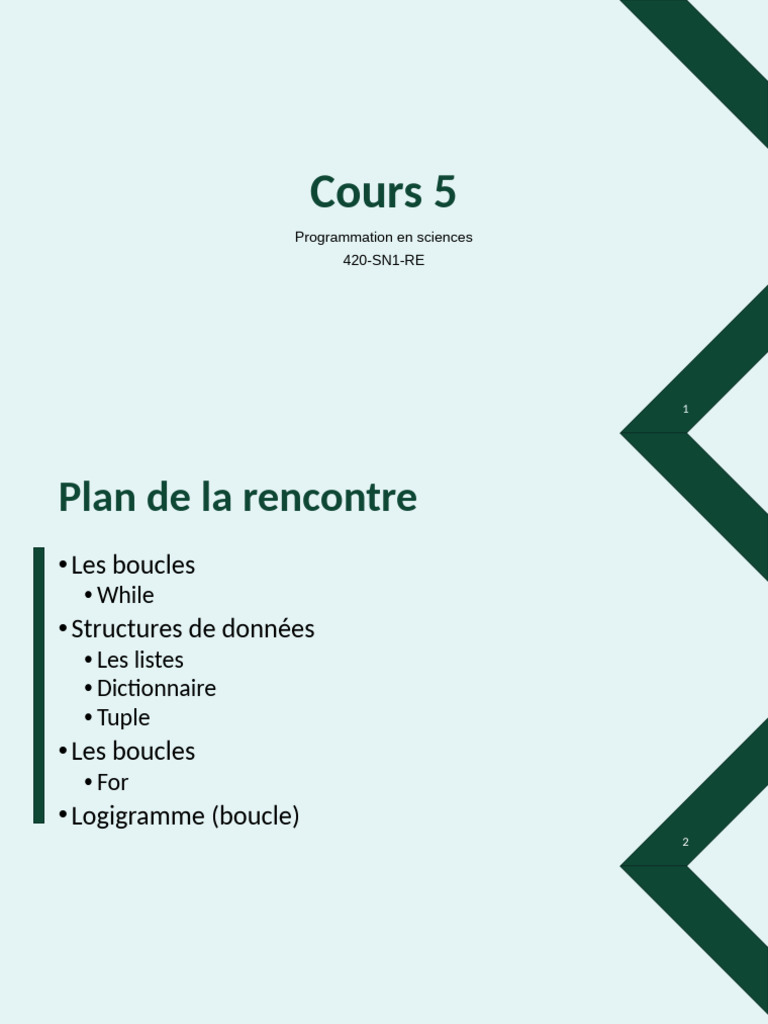 Cours 5 | PDF | Structure de contrôle | Génie logiciel