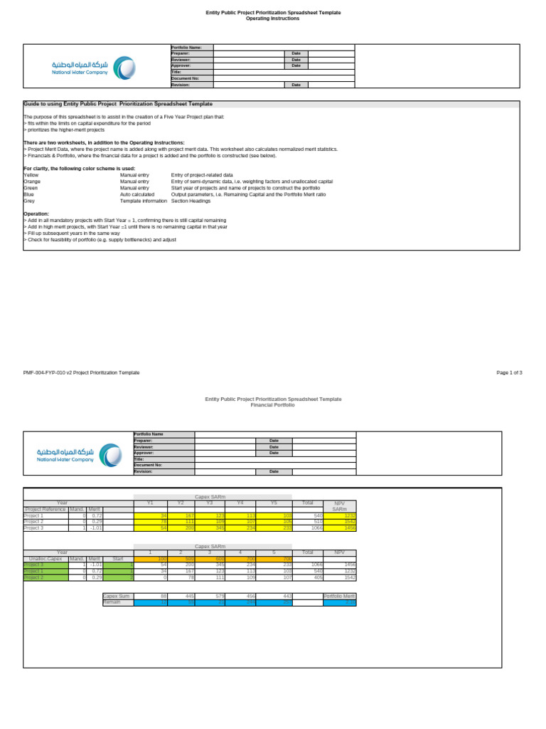 PMF 004 FYP 010 - 02 Project Prioritization Template | PDF ...