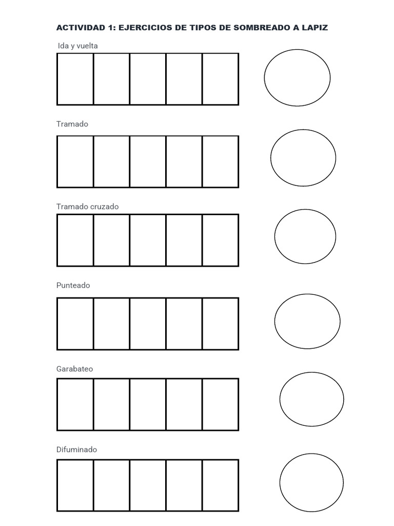 Ejercicios de Sombreado a Lápiz | PDF