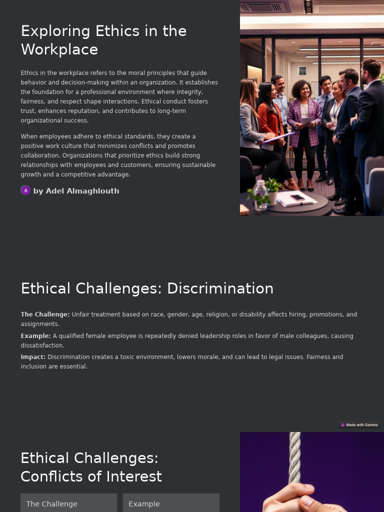 Workplace Ethics: Challenges & Solutions | PDF | Employment | Leadership