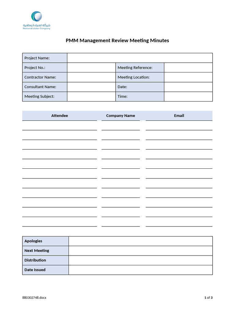 PMF-006-GOV-018 - 02 PMM Management Review Meeting Minutes | PDF