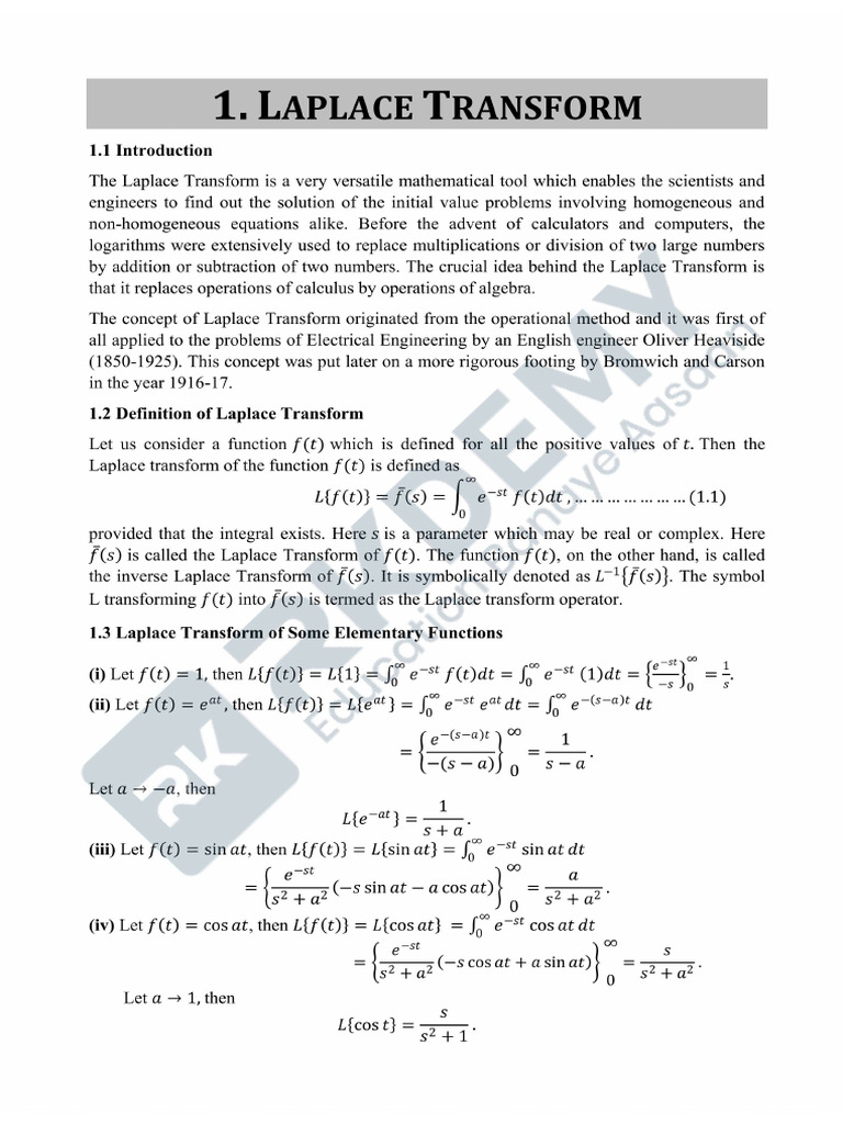 Laplace Transform | PDF