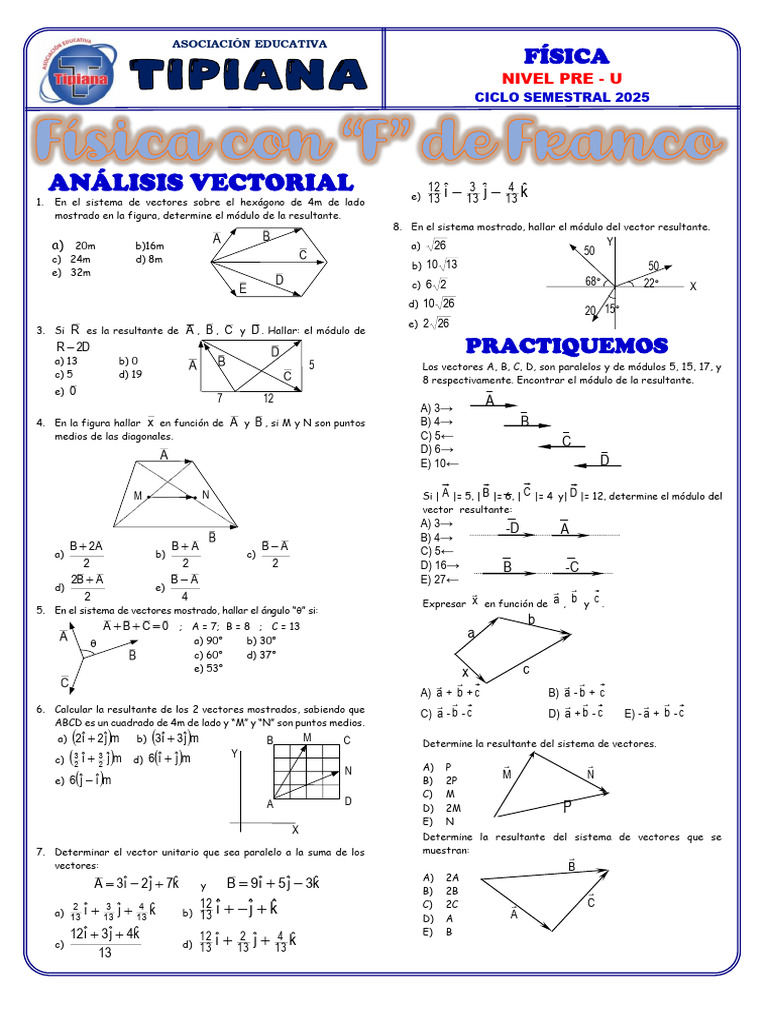 Tema 1 - Análisis Vectorial | PDF | Vector Euclidiano | Geometría euclidiana