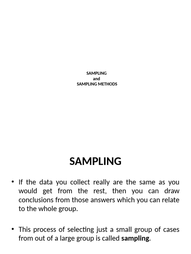 Chapter8 Sampling IoxO | PDF | Sampling (Statistics) | Scientific Method