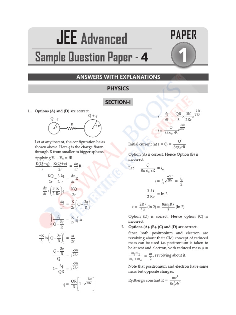r1655358954l7-JEE Advanced Sample Question Papers-4 (Paper-1) | PDF ...