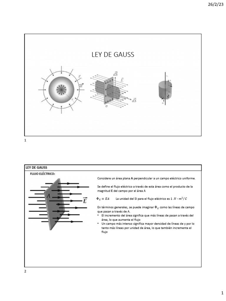 Flujo de Campo y Ley de Gauss | PDF | Flujo | Campo eléctrico