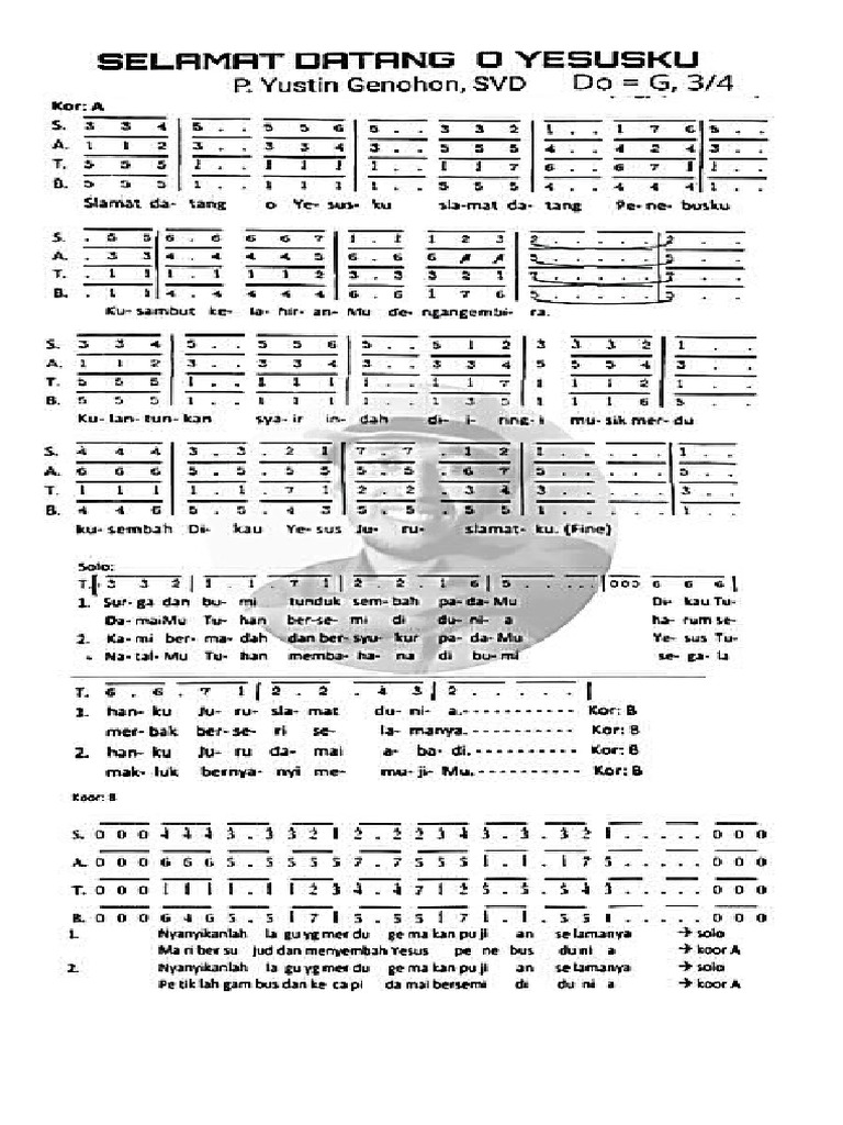 Selamat Datang o Yesusku | PDF