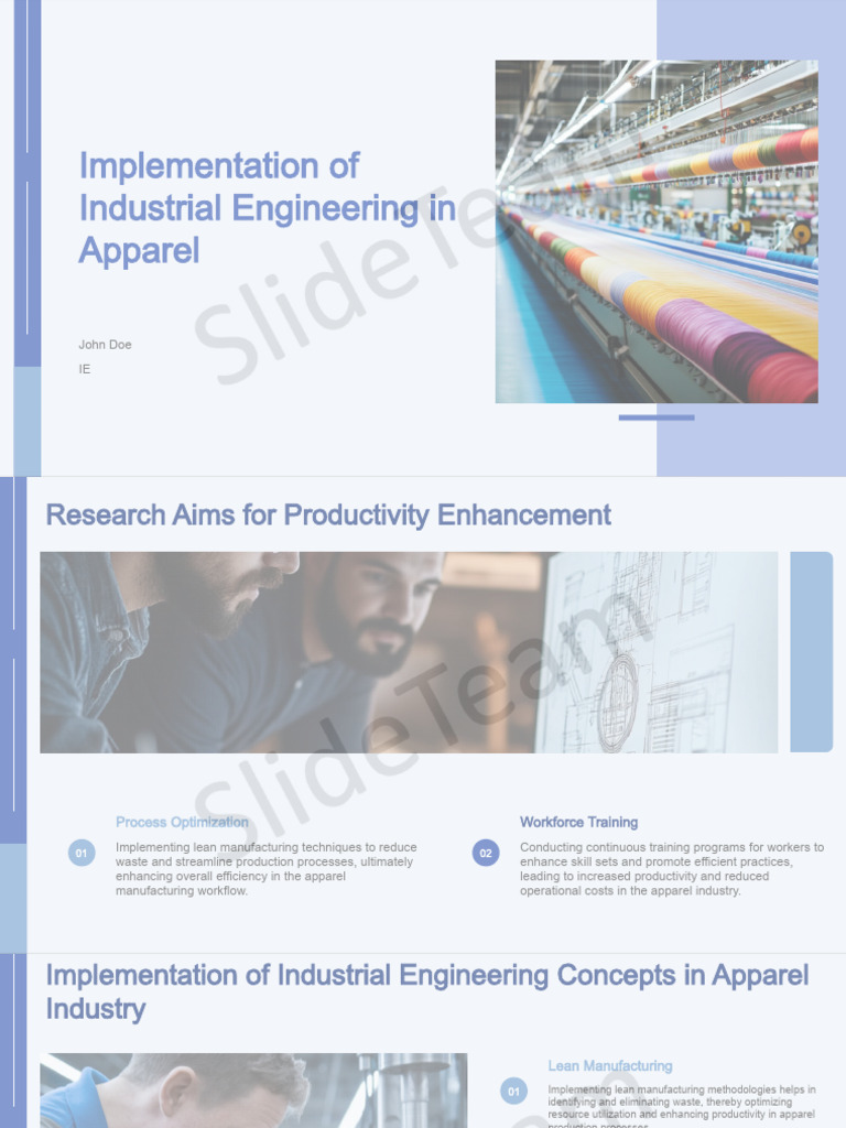 Implementation of Industrial Engineering in Apparel: John Doe IE | PDF ...