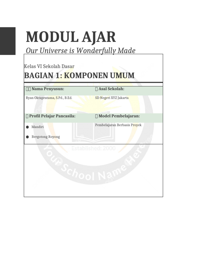 02 - Contoh Modul Ajar | PDF