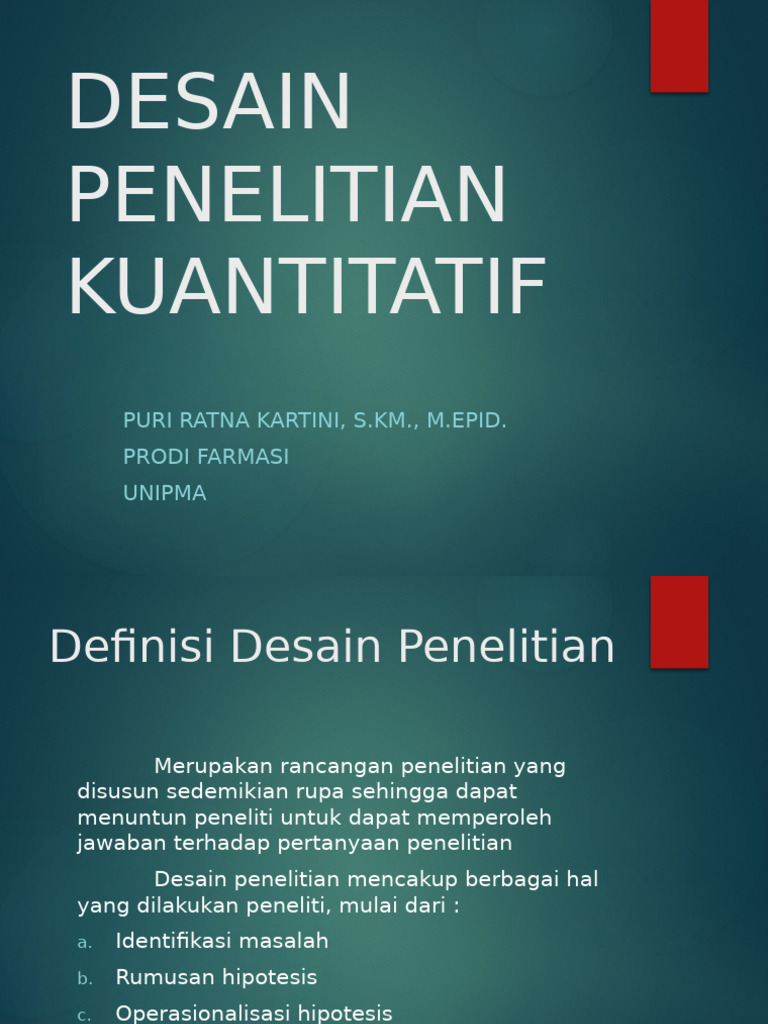 Desain Penelitian Kuantitatif | PDF
