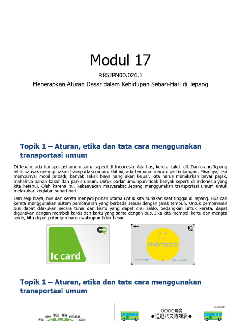 Materi 17-Menerapkan Aturan Dasar Dalam Kehidupan Sehari-Hari Di Jepang ...