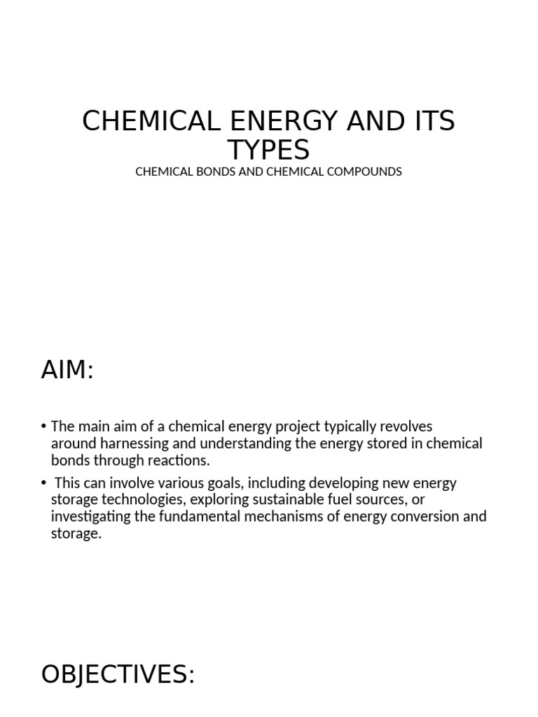 Chemical Energy and Its Types | PDF | Chemical Kinetics | Chemical ...