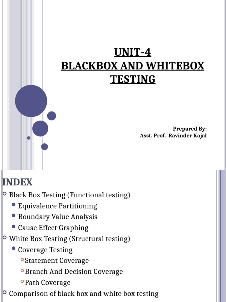 Black-Box and White Box Testing | PDF | Software Testing | Tests