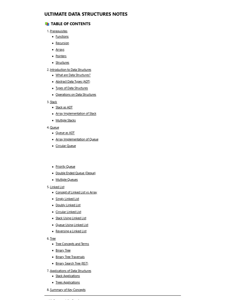 Ultimate Data Structures Notes Pdf Queue Abstract Data Type Pointer Computer Programming
