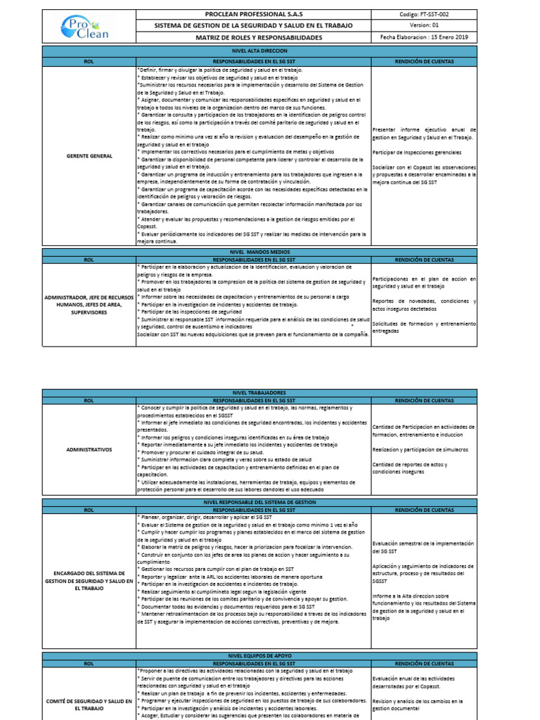 Copia de 3 FT SST 002 Formato Matriz de Funciones y Responsabilidades ...