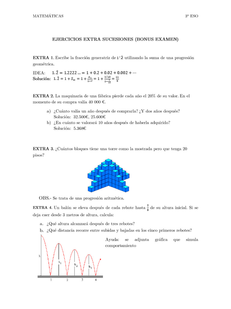 Ejercicios Extra Sucesiones | PDF