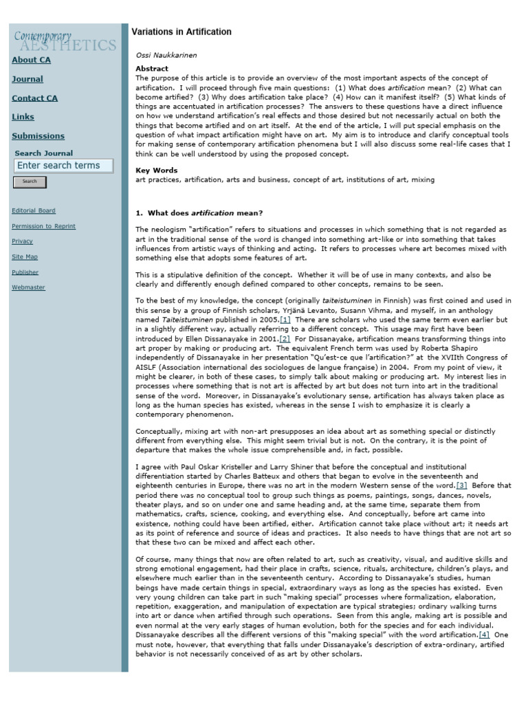Understanding Artification Concepts | PDF | Creativity | Concept