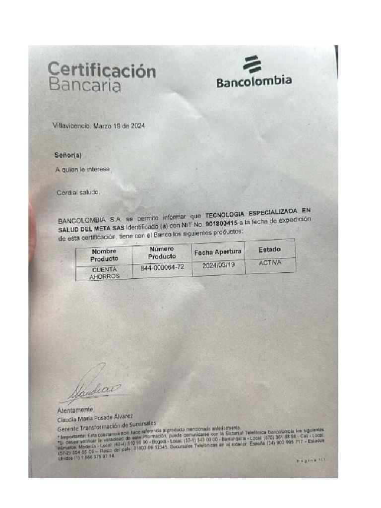 Certificacion Bancaria Pdf