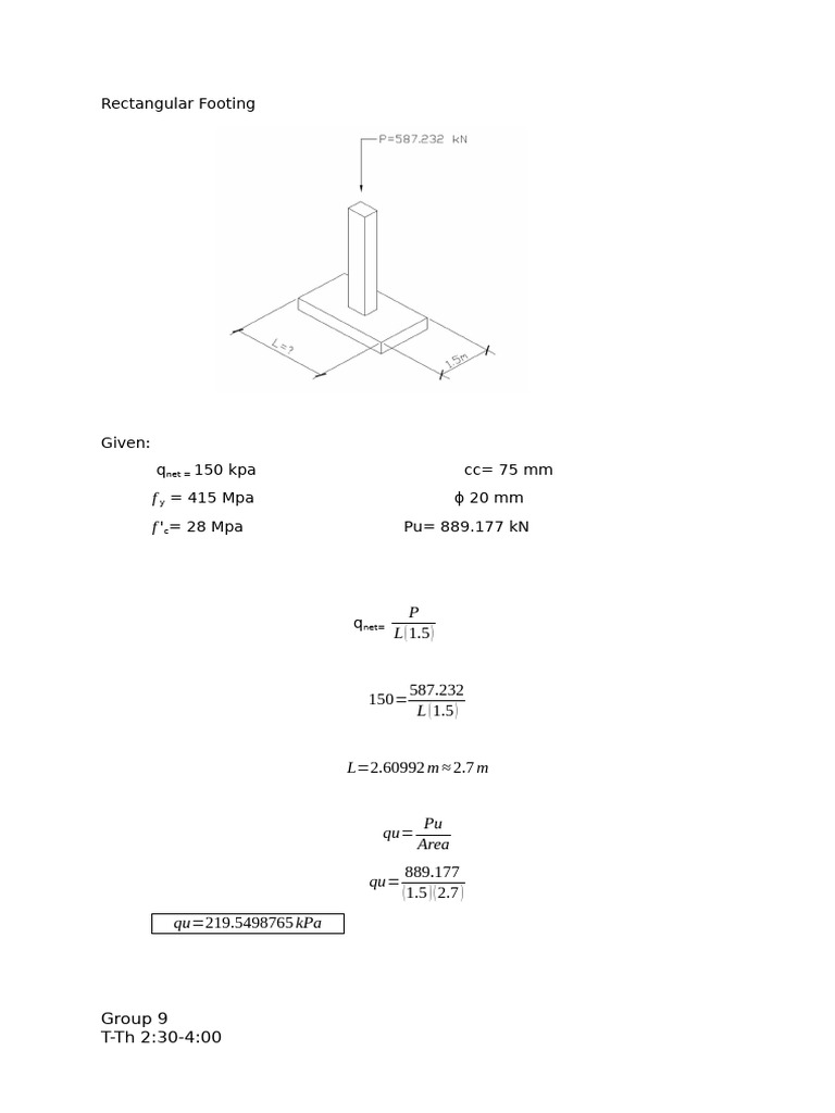 Rectangular Footing (4) | PDF