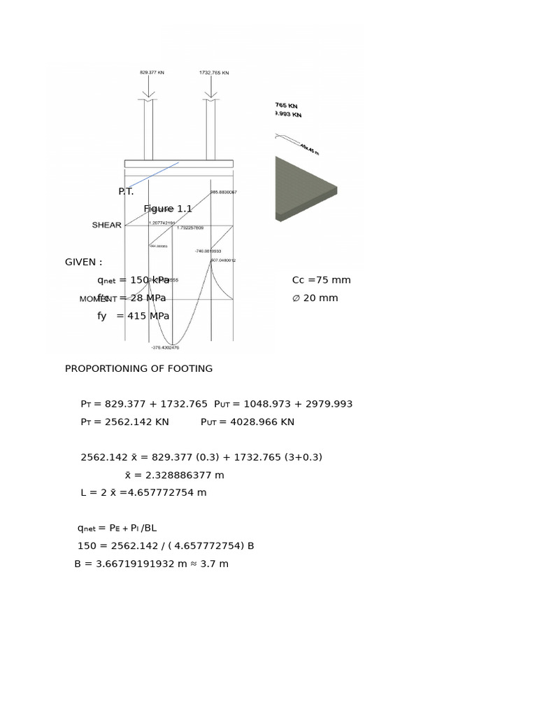 Rectangular Combined Footing | PDF