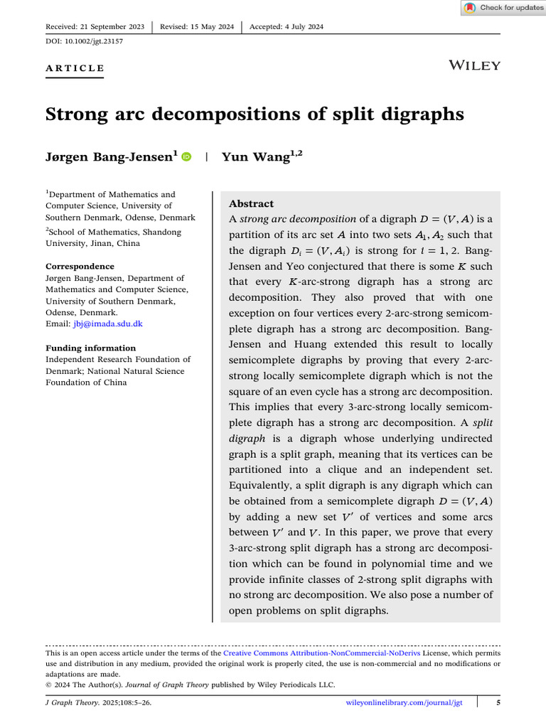 Journal of Graph Theory - 2024 - Bang Jensen - Strong Arc ...