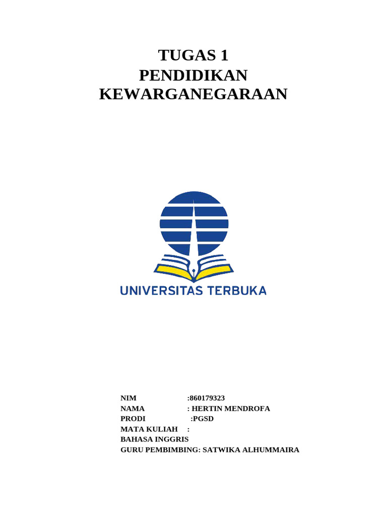 Template Jawaban Tugas TUTON (2) | PDF