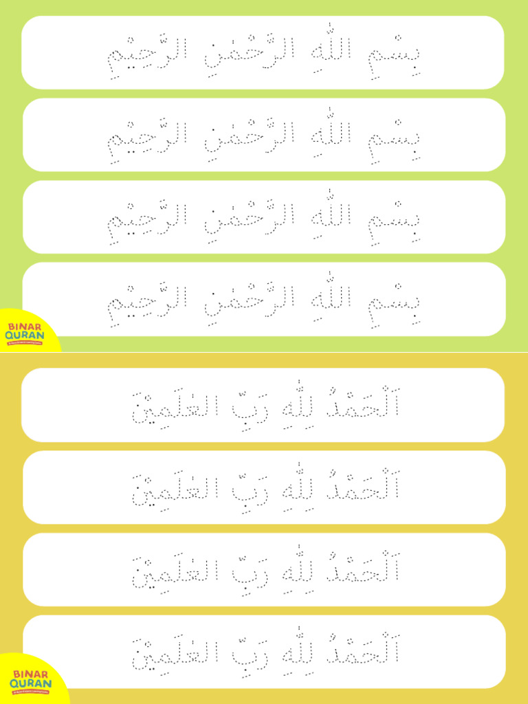 Tracing Bismillah, Alhamdulillah Dan Salam | PDF