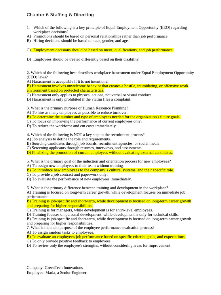 Chapter 6 Tutorial Answers 1 UPLOAD | PDF | Sexual Harassment | Recruitment