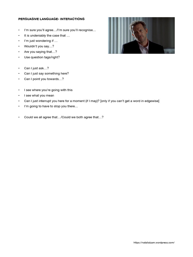 Persuasive Language - Interactions | PDF