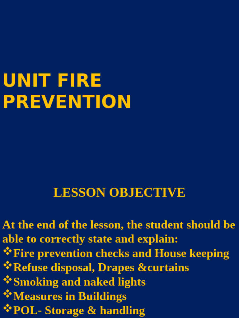 Unit Fire Prevention | PDF | Fires | Leak