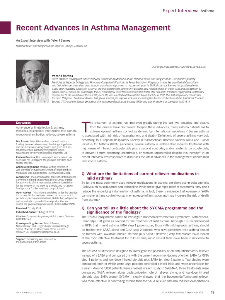 Advances in Asthma Management Insights | PDF | Asthma | Medicine